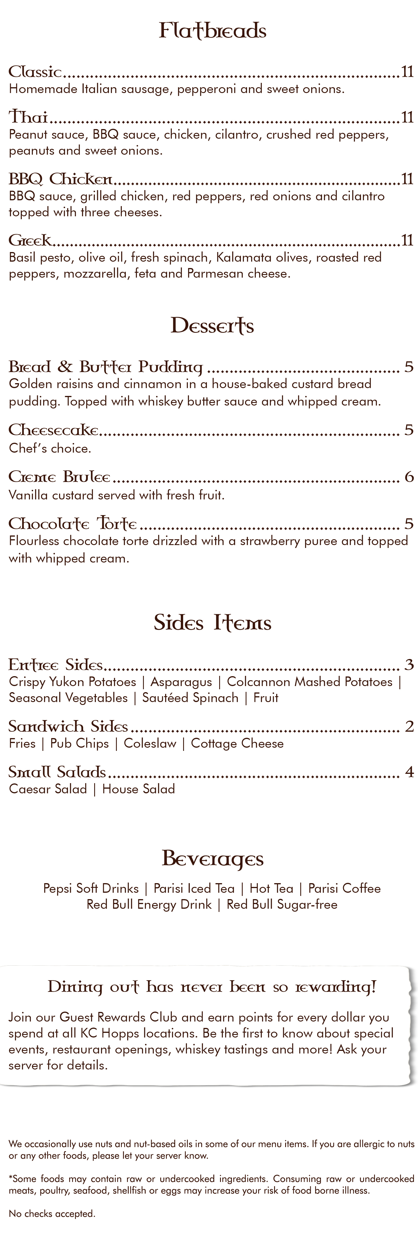 Menu - O'Dowd's Little Dublin